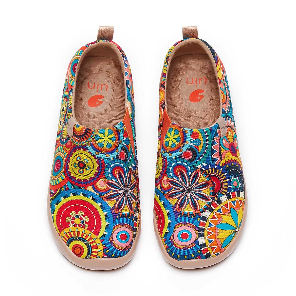 UIN Women's Blossom Painted Fashion Sneaker Canvas Slip-On Travel Shoes (8)
