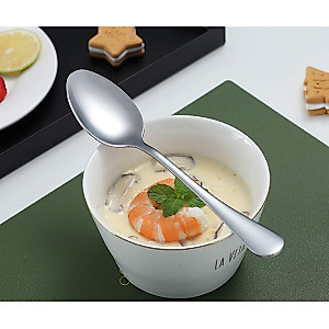 Teaspoons, Kyraton 6 Pieces 6.7" Stainless Steel Teaspoons, Dessert Spoon,Golden Teaspoon,Spoon Silverware Pack of 6