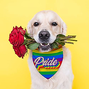Pride Day Dog Bandana Rainbow LGBT Triangle Dog Scarf Adjustable Accessories for Small Medium Dogs Cats Pets