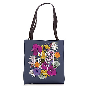 Flowers of Norway Word Art - Norwegian Pride Tote Bag