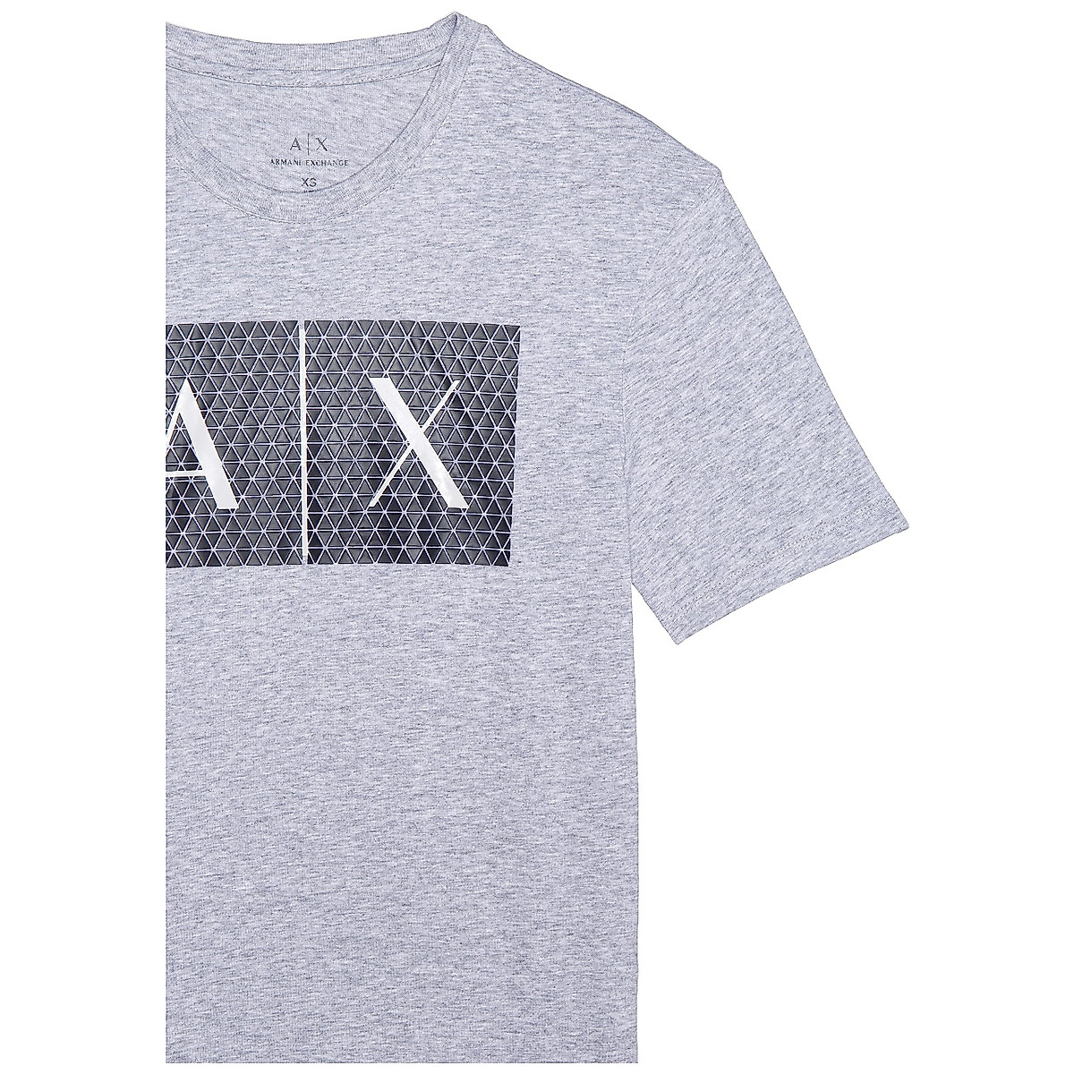 A|X ARMANI EXCHANGE mens Crew Quited Logo Tee T Shirt, Heather Grey, Medium US