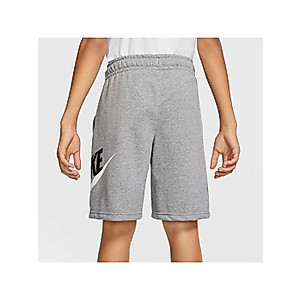 Nike Boy's Sportswear Club + HBR Fleece Shorts (Big Kids) Carbon Heather/Smoke Grey MD (10-12 Big Kid)