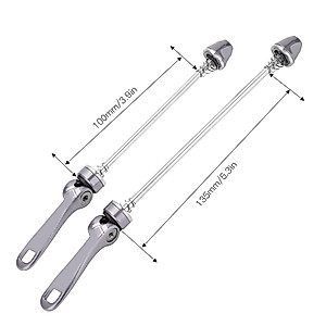 SUNGOOYUE Hub Quick Release Skewer Lever, 1 Pair Aluminum Alloy Bike Axle Quick Release Skewer Levers Front 100mm Rear 135mm Quick Release Axle Skewers for Road Bike