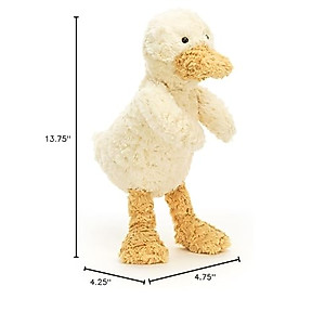 Jellycat Tumblie Duck Stuffed Animal, Medium 14 inches| Ducks and Ducklings Plush Toy | Classic Children's Gift