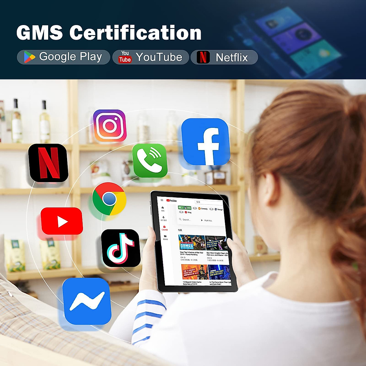 Android Tablet 10 inch Google Tablets, 3GB RAM 64GB ROM 512GB Expand, Android 12 Tablet with Stand Dual Camera, WiFi Tablet 10" IPS HD Touch Screen, Long Battery Life