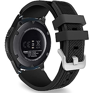 MoKo Band Compatible with Samsung Galaxy Watch 3 45mm/Gear S3 Frontier/Classic/Galaxy Watch 46mm/Huawei Watch GT2 Pro/GT 46mm/GT2 46mm/Ticwatch Pro 3, Silicone Strap Fit 22mm Band, BLACK