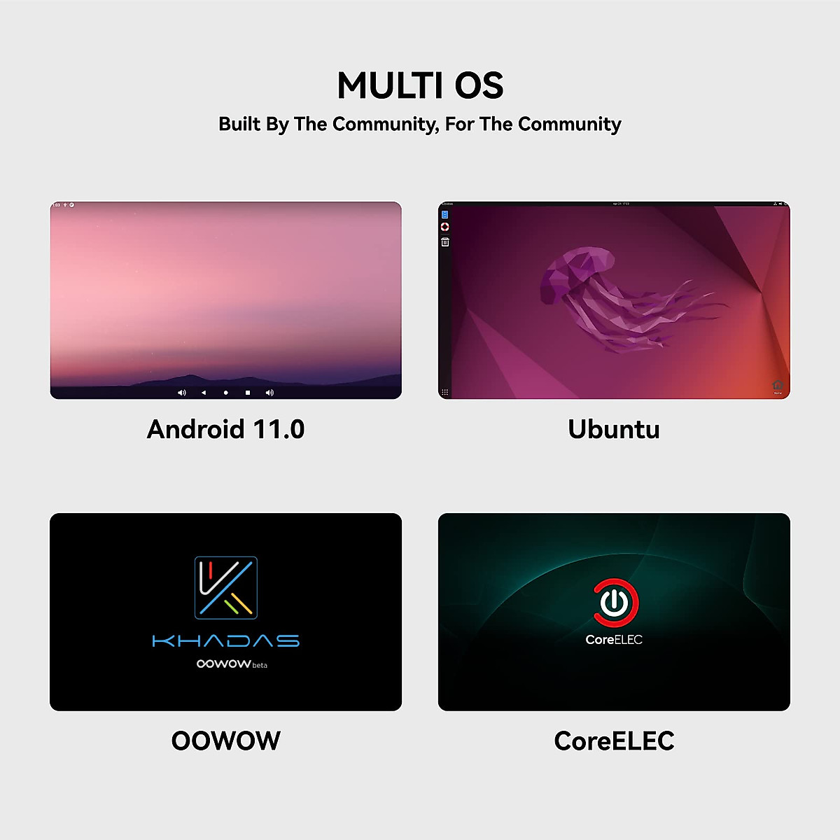 Amlogic A311D2 Single Board Computer-khadas VIM4 with 3.2 Tops NPU with Active Cooling Kit Supports 4K UI and HDMI Input, 4 Display Interfaces, LAN WiFi 6&BT5.1, 8GB 64bit LPDDR4X 2016MHz