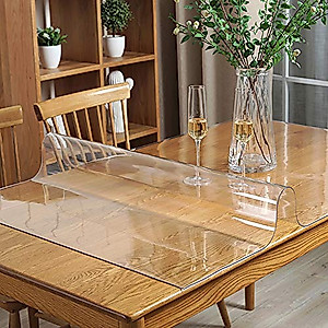 30X30 Inch Square Eco Clear Plastic Table Protector Thick Wipeable PVC Tablecloth Cover Mat Pad Transparent Vinyl Tablecloth Screen Protector Waterproof Hard for Kitchen Table Liner Marble Countertop