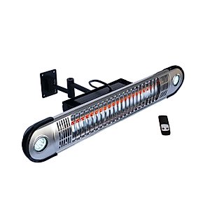EnerG+ Infrared Electric Outdoor Heater - Wall Mounted with LED & Remote, Silver (HEA-21533)