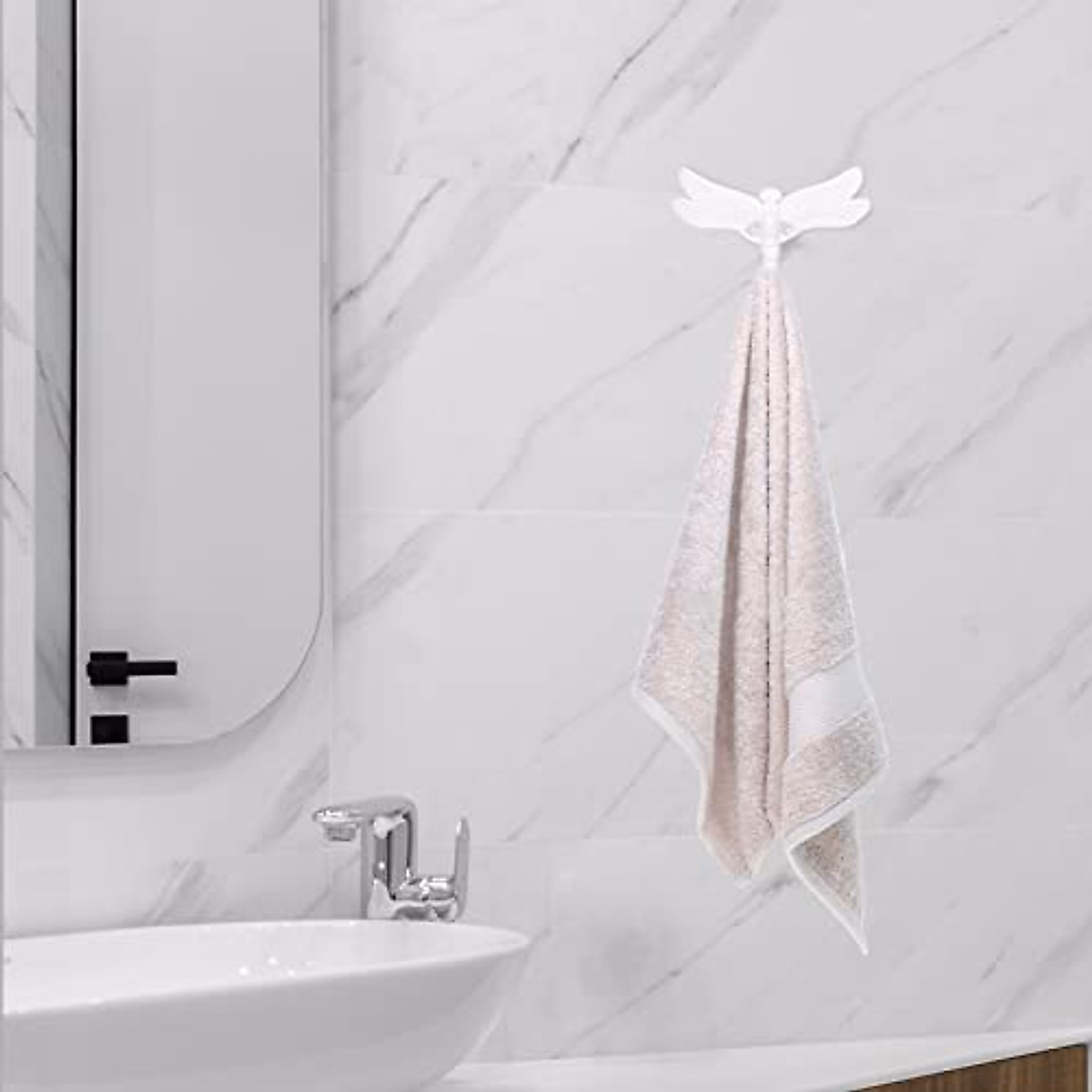 Cabilock 3 Sets Dragonfly Hook Cartoon Wall Hook Coat Hanger Animal Wall Hooks Dragon Fly Coat Hook Decorative Coat Hook Outdoor Decor Key Hanging Hook Hang Towel Clothes Wrought Iron White