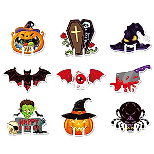Halloween Type Set of 45pcs Place Cards Drink Markers for Your Party,place cards or drink markers,Halloween place cards,Halloween party supplies,Eye-catching designs cards,spooky celebration