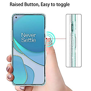 Lamcase for OnePlus 8T/OnePlus 8T+ 5G Case (2020), Crystal Clear Bling Sparkly Glitter Shiny Soft Flexible TPU Slim Fit Drop Protection Rugged Shockproof Cover Case for OnePlus 8T 2020, Clear Glitter