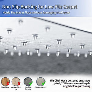 Amyracel Office Chair Mat for Carpeted Floors, 48'' x 30'' Clear Thick and Sturdy Carpet Protector for Desk Chair, Easy Glide Plastic Floor Mat for Flat and Low Pile Carpet (30'' x 48'' with Lip)