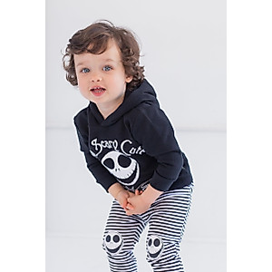 Disney Nightmare Before Christmas Jack Skellington Little Boys Hoodie and Pants Outfit Set Black 7-8