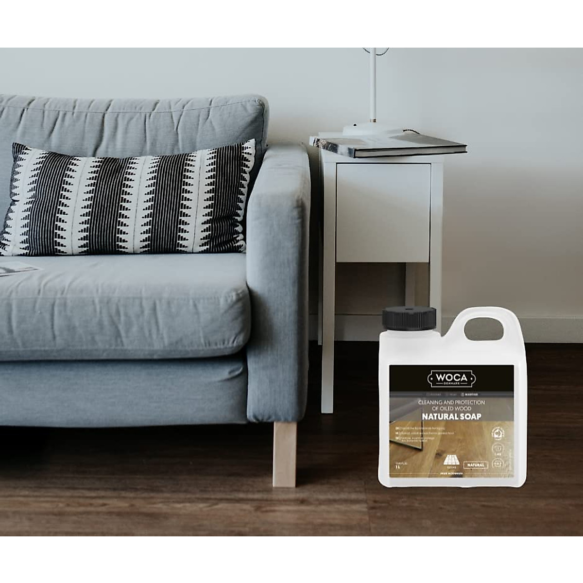 WOCA Natural Soap, Natural 1L - Concentrated Wood Cleaner for oil finished hardwood floors, tables, millwork, cutting boards, countertops and butcher block