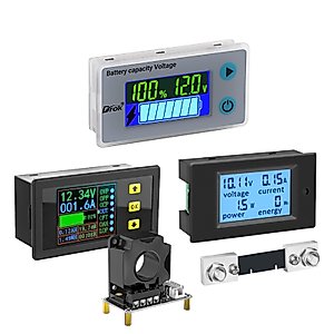 DROK DC Battery Multimeter 10-100V, 0-90V Charge-Discharge, 6.5-100V Bundle