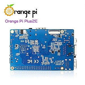 Orange Pi Plus 2E 2GB DDR3 AllWinner H3 Quad Core Open-Source Development Board with 16GB EMMC Flash, Single Board Computer Run Android, Ubuntu, Debian (PI Plus 2E + Power Supply Adapter)