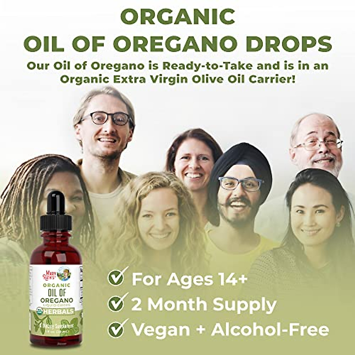 Oregano Oil Drops | 6 Month Supply | USDA Organic Oil of Oregano Liquid | Herbal Blend for Immune Support | Digestive Health | Overall Health | Vegan | Sugar Free | Non-GMO | 1 Fl Oz