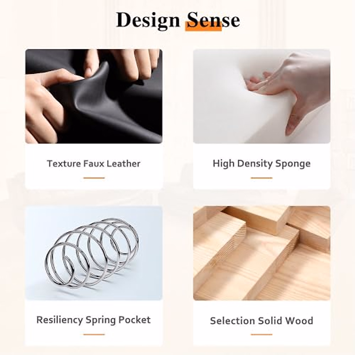 EZLUX Modern 3-Piece Faux Leather Sofa Set Living Room Furniture, with Sturdy Leg Support, Including Three-Seater Couch, Loveseat and Single Chair, Black