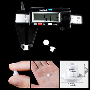 Jetec 300 Pieces 3/16" Plastic Plugs for Round Hole, Screw Cap Drilling Cover Button Plugs for in Furniture Cabinet Cupboard Shelves