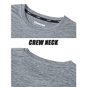 TACVASEN Women's Running Athletic T-Shirt Short Sleeve Lightweight Wicking Shirts Hiking Fitness Tops Light Grey M