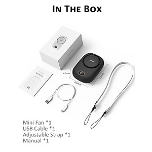 LtYioe Mini Fan Mini Handheld Fan Portable Fans USB Rechargeable, Personal Desk Fan Multifunctional with Strong Airflow, LED Smart Display and 3 Speed Adjustable for Outdoor Beach Home(Dark Black)