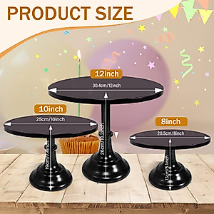 mwellewm 4 Pcs Black Cake Stand Set Round Metal Halloween Cake Stands Metal Cupcake Holder black Dessert Table Display Set for Wedding Birthday Party Baby Shower Anniversaries Supplies