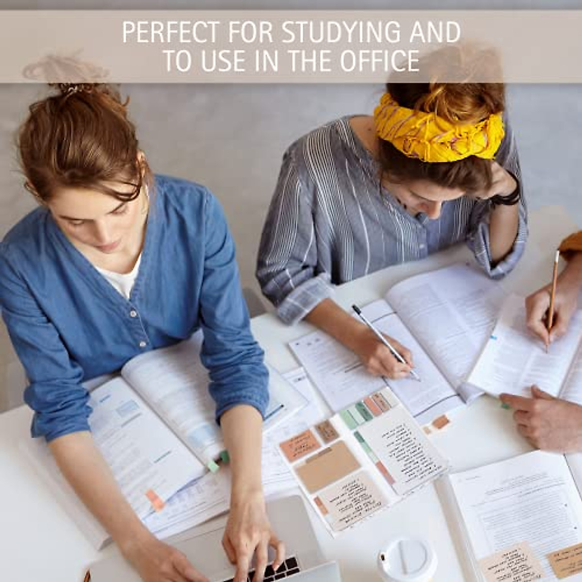 Aesthetic Pastel Sticky Notes Set of 528 with Tabs - Incl. Sturdy Cover to Keep Your Notes Safe - Cute School Accessories, College, Students, Teachers or Office Desk Supplies for Women