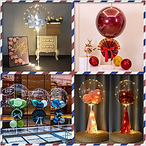 12 set 30 inch Balloon Stand Kit for Table Top with Bases and Cups Table Desktop Balloon Holder，Balloon Sticks Centerpieces Holder for Balloon Banquet for Adults/Kids Party Decoration