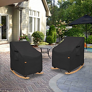 UNARK Outdoor Rocking Chair Covers 2 Pack,Waterproof Heavy Duty Outdoor Chair Covers,Swivel Chair Cover,Outdoor Swivel Rocker Chair Covers ,Outdoor Rocker Covers Waterproof (28W x 33D x 39H Inch)Black