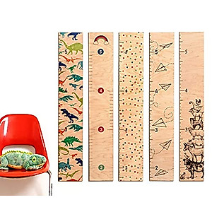 Headwaters Studio Wooden Ruler Growth Chart for Kids, Boys and Girls - Height Chart & Height Measurement for Wall - Kids Nursery Wall Decor and Room Hanging Wall Decor - Natural w/Farm Animals
