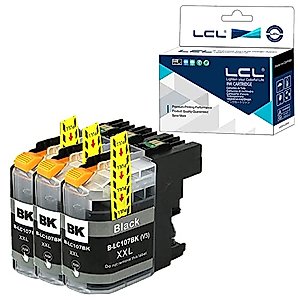 LCL Compatible Ink Cartridge Replacement for Brother LC107 LC107BK XXL LC1072PKS Super High Yield MFC-J4710DW J4410DW J4310DW J4610DW J4510DW ( Black 3-Pack )