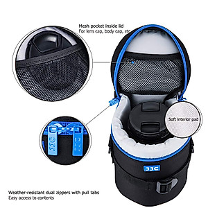 JJC Deluxe Lens Case Pouch Bag for Canon EF 24-70mm f2.8L/EF 50mm f1.2L/EF 85mm f1.2L II, RF 85mm f2, Tamron SP 70-300mm f4-5.6, Sigma APO DG 70-300mm f4-5.6 & More Lens below 3.9" x 6.5"(D x L)