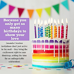 Amanda Creation Let's Par-tea Cute Animal Bubble Tea Themed Birthday Party Invitations, 20 5x7 Fill-In Cards with Twenty White Envelopes