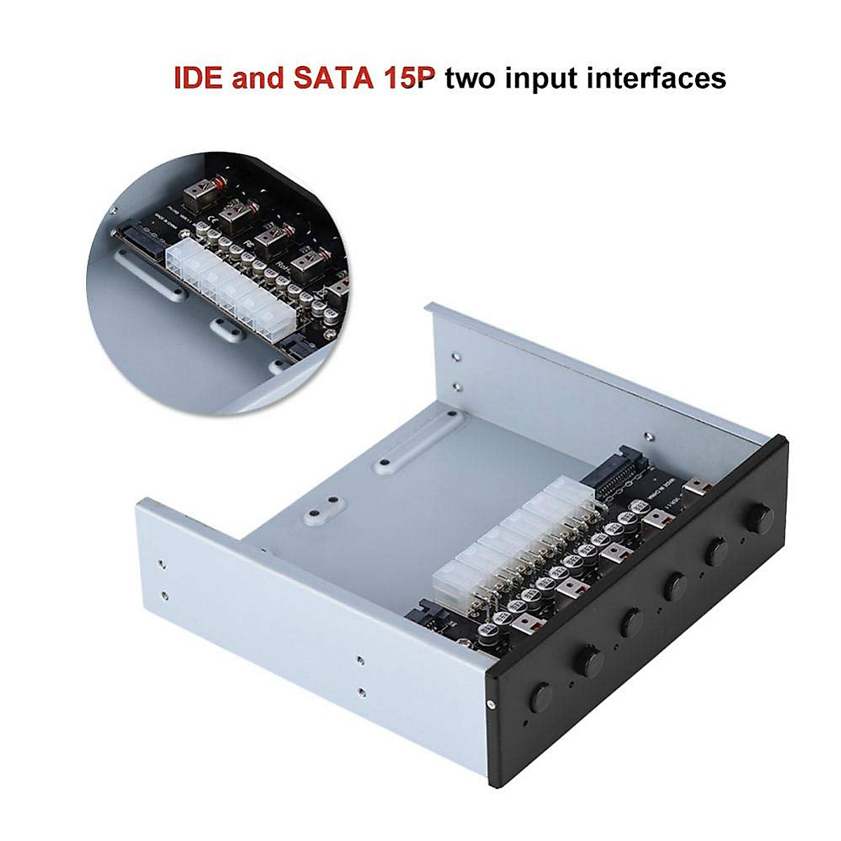 Hard Disk Power Switch, SATA Drive Switch Plastic + Metal Power Switch with 6 Self-Locking Switches SATA Switch, Hard Drive Selector for Desktop Computer for PC