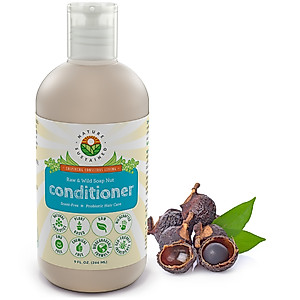Nature Sustained Organic Fragrance Free Conditioner - Gentle Unscented Natural Sensitive Skin Conditioner - Raw Wildcrafted Probiotic Hypoallergenic Hydrating Conditioning Wash for All Hair - 9 Oz