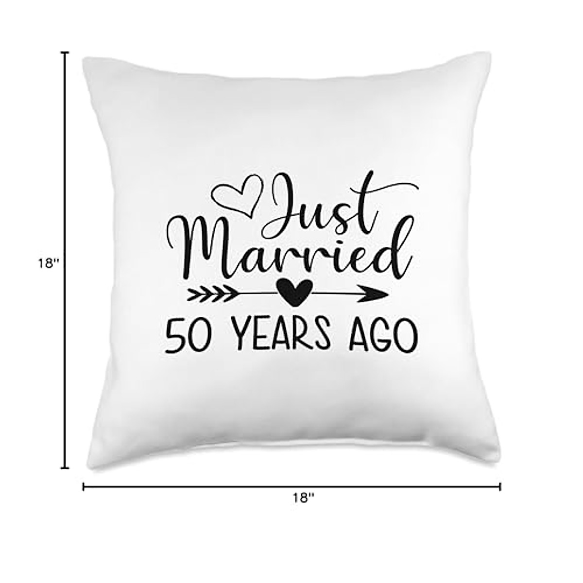 Just Married 50 Years Ago Matching Couple 50th Anniversary Throw Pillow