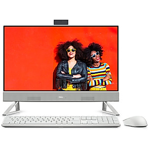 Dell 2022 Inspiron 5410 24-inch FHD Touchscreen All-in-One Desktop 10-Core 12th Intel Core i5-1235U Iris Xe Graphics 12GB DDR4 256GB NVMe SSD + 1TB HDD WiFi 6E Bluetooth RJ45 Windows 11 Pro - Silver