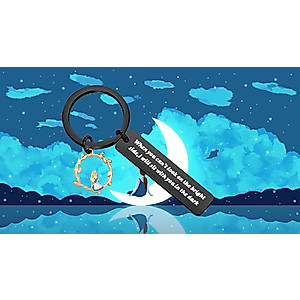 SEIRAA Fairy Tale Gift When you Can't Look on the Bright Side I Will Sit With You in The Dark (black Alic keychain)