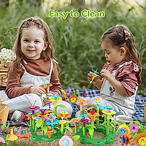 Gili Flower Garden Building Stacking Toys - Build a Bouquet Sets for 4 5 6 Year Old Toddler Girls Arts and Crafts for Little Kids Age 3yr Up Best Top Christmas Birthday Gifts for Creativity Play