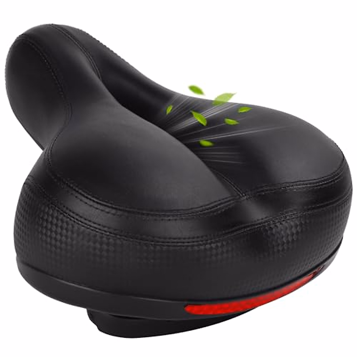 TONBUX Memory Foam Bike Seat Cushion for Men & Women - Waterproof Bicycle Saddle with Comfortable Faux Leather Cover, Universal Fit for Road, Hybrid, Commuter Bikes