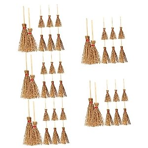 CORHAD 50 Pcs Mini Broom Witch Broom Decor Craft Accessory Witch Broom Ornament Witches Brooms Decor Halloween Tree Ornament Small Brooms Fairy Accessories Doll House Accessories Beech