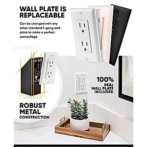 Elder Welder® Hidden Wall Safe Outlet with Key Lock, Electric Socket Safe, Covert Wall Safe, Diversion Outlet Safe, Outlet Hidden Safe, Secret Compartment, Secret Outlet Box for Hiding Money Jewellery