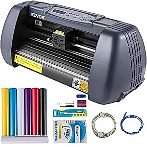 VEVOR Vinyl Cutter Machine, 375mm Vinyl Printer, Maximum Paper Feed 14 inch Plotter Printer with Adjustable Force and Speed Vinyl Cutting Machine for Sign Making Vinyl Plotter Cutter Machine
