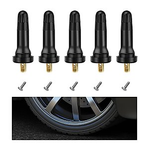 Augeny 5PCS TPMS 20008 Tire Valve Stem, Snap-in Rubber Tubeless Tire Pressure Sensor Valve Stem ​Replacement Compatible with Commander, Liberty, Lucerne, Avenger, Charger, Durango