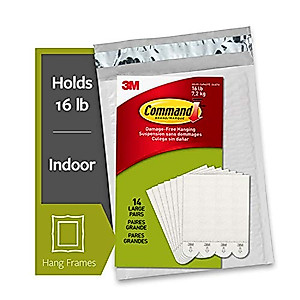 Command Forever Classic Metal Hook, Large, Oil Rubbed Bronze, 2-Hooks (FC13-ORB-2ES), Great for Dorm Decor & Picture Hanging Strips Heavy Duty, Large, White, Holds 16 lbs, 14-Pairs