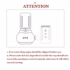 OTE Smoothie Blender, Retro Kitchen Small Glass Blender for Shakes and Smoothie with 400ml Glass Container To Go