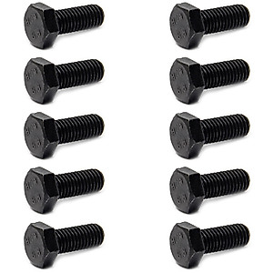 Yinpecly M8 x 20mm Carbon Steel Grade 8.8 External Hex Head Screw Bolts Metric Thread Hexagon Bolts Fastener, 25.5 x 13 x 13mm (Lx W x H) for Machinery Furniture Hardware Black 10pcs