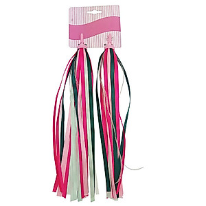 BESPORTBLE 2Pairs Bike Streamers Ribbons+ 1 Bicycle Bell Set Scooter Grips Tassels Bike Accessories for Kids Boys Girls(Random Color Tassels and Red Bell)