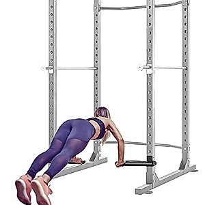 SELEWARE Solid Dip Bar Attachment for 2" x 2" with 1/2" Hole Power Cage Squat Rack, Set of 2 Dip Bar Multi-Grip Handles for Strength Training